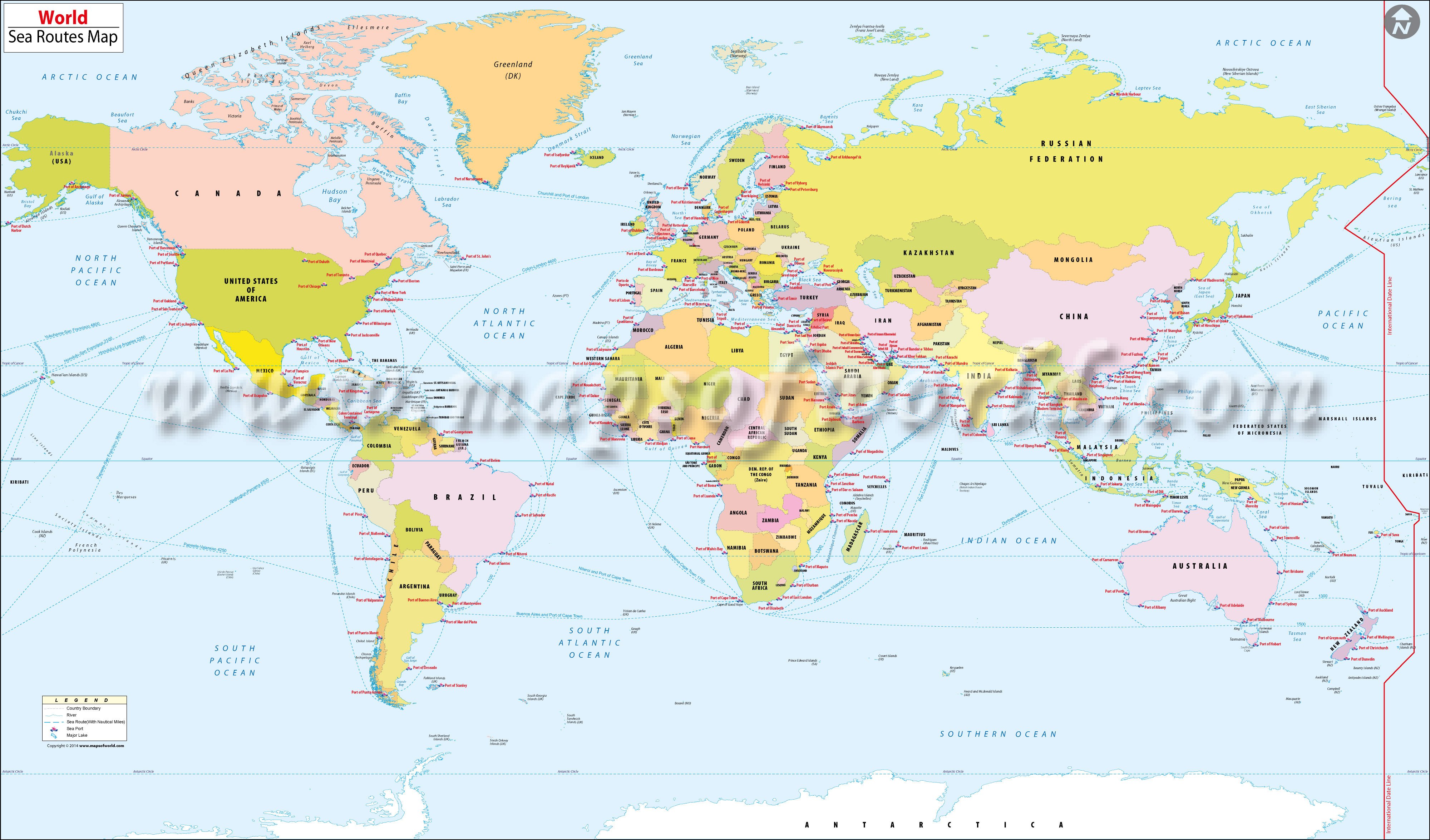 Major Seas Of The World