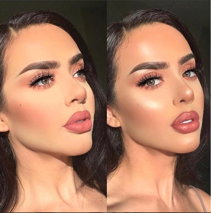 Highlighter Makeup Before After