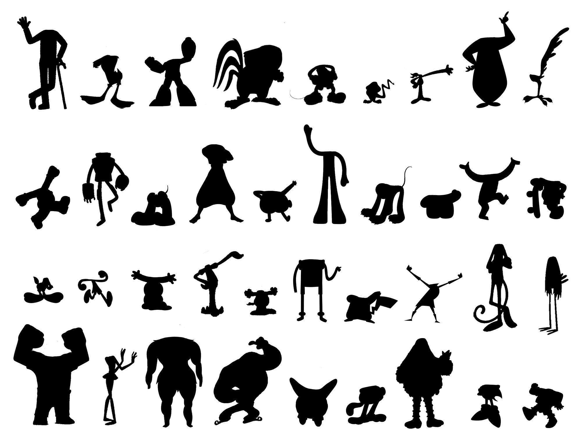 Pixar Character Silhouettes Premium Vector | Cartoon Character Of Kids