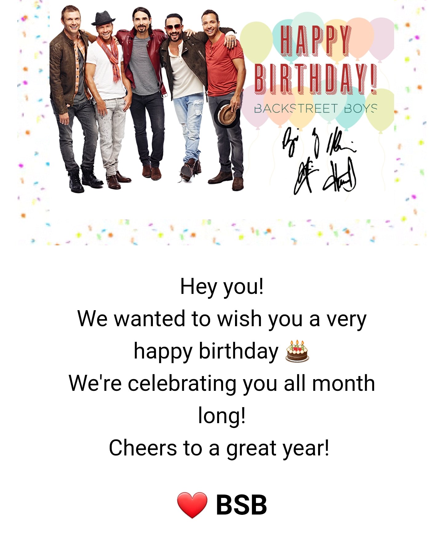 Backstreet Boys Happy Birthday Sign