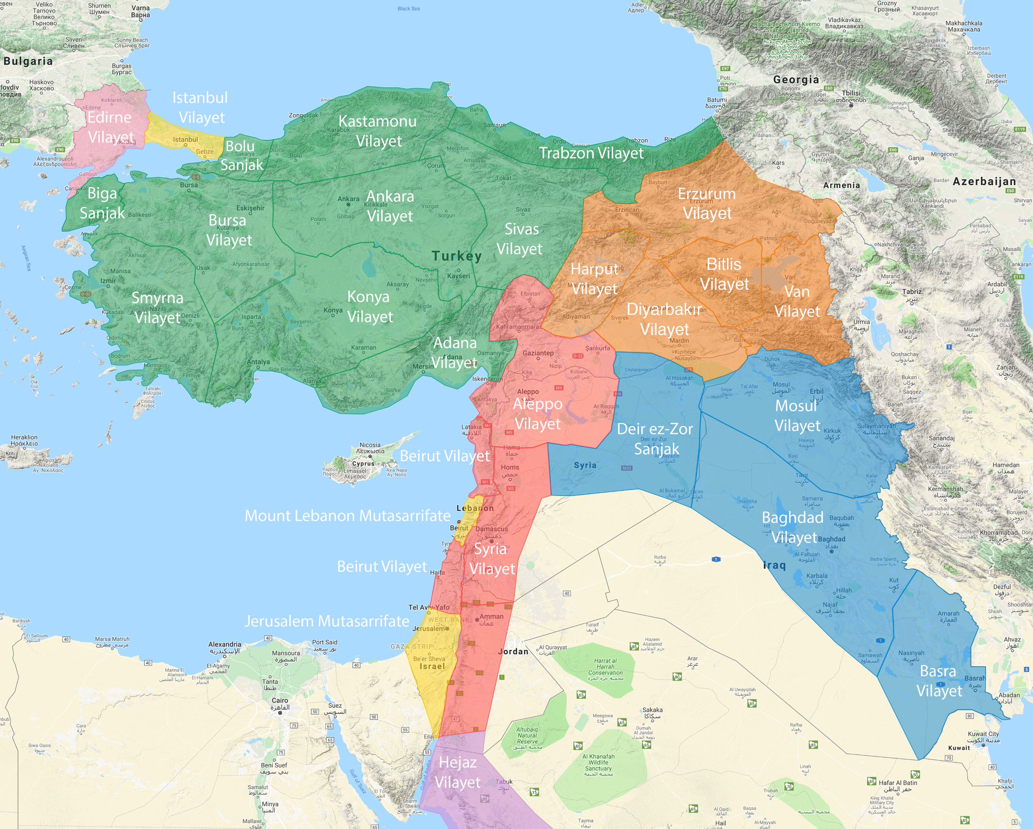 Division Of Ottoman Empire Map