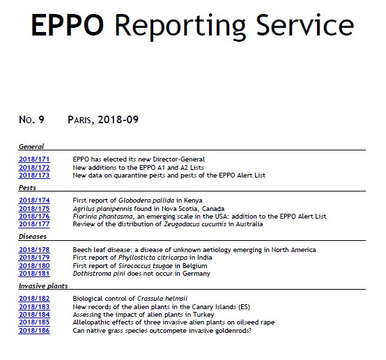 EPPO Reporting Service