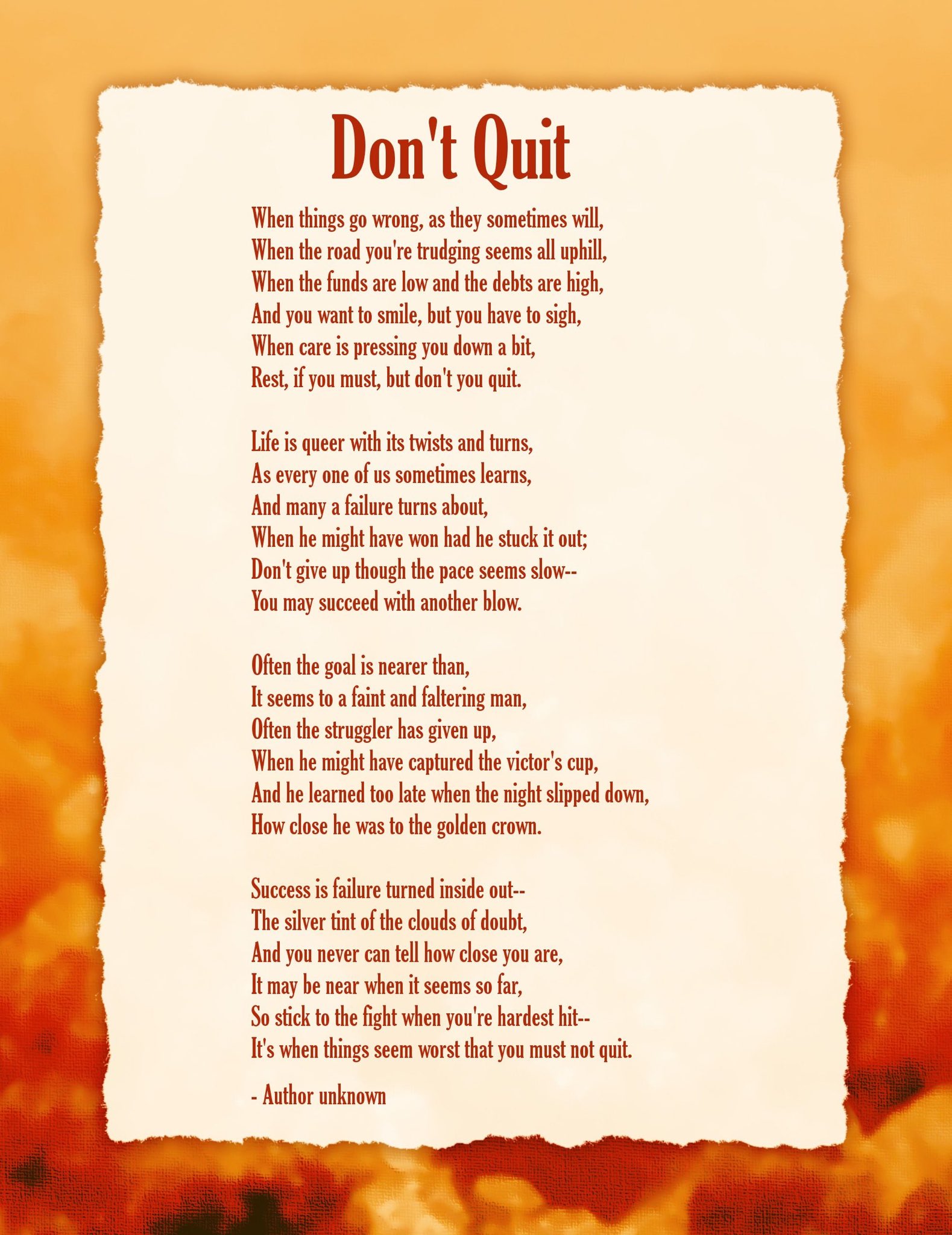 Inspirational Poems For Students