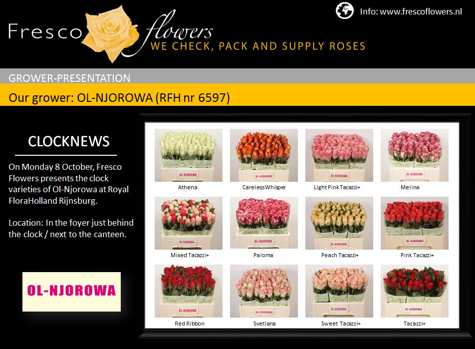 Fresco Flowers, we check, pack and supply roses