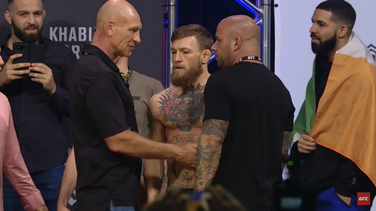 Drake on stage with Conor McGregor at UFC 229 weigh ins | Kanye to The
