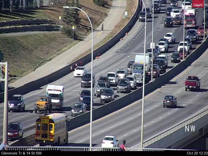 calgary, alberta Road Conditions with Driving and Traffic Flow ...