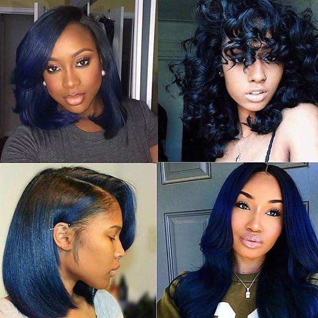 Midnight Blue Black Hair