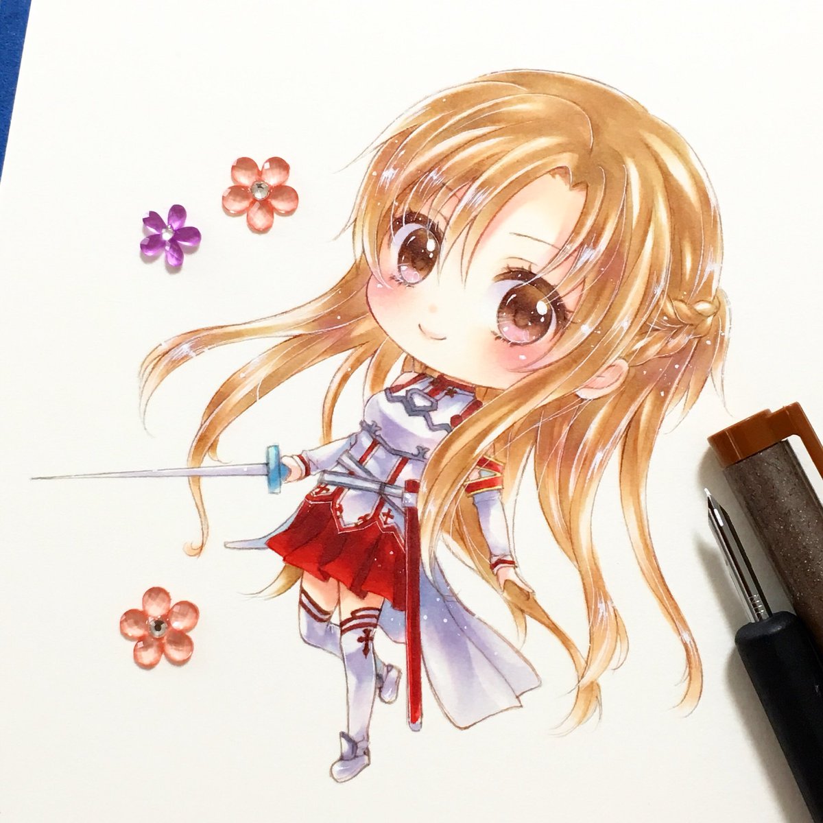 chibi usa 1girl cone hair bun solo hair bun jewelry double bun marker ...