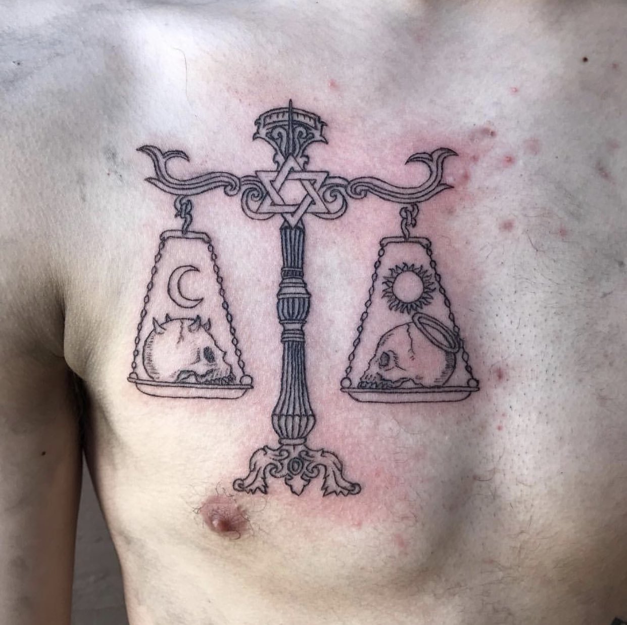 Traditional Balance Scale Tattoo