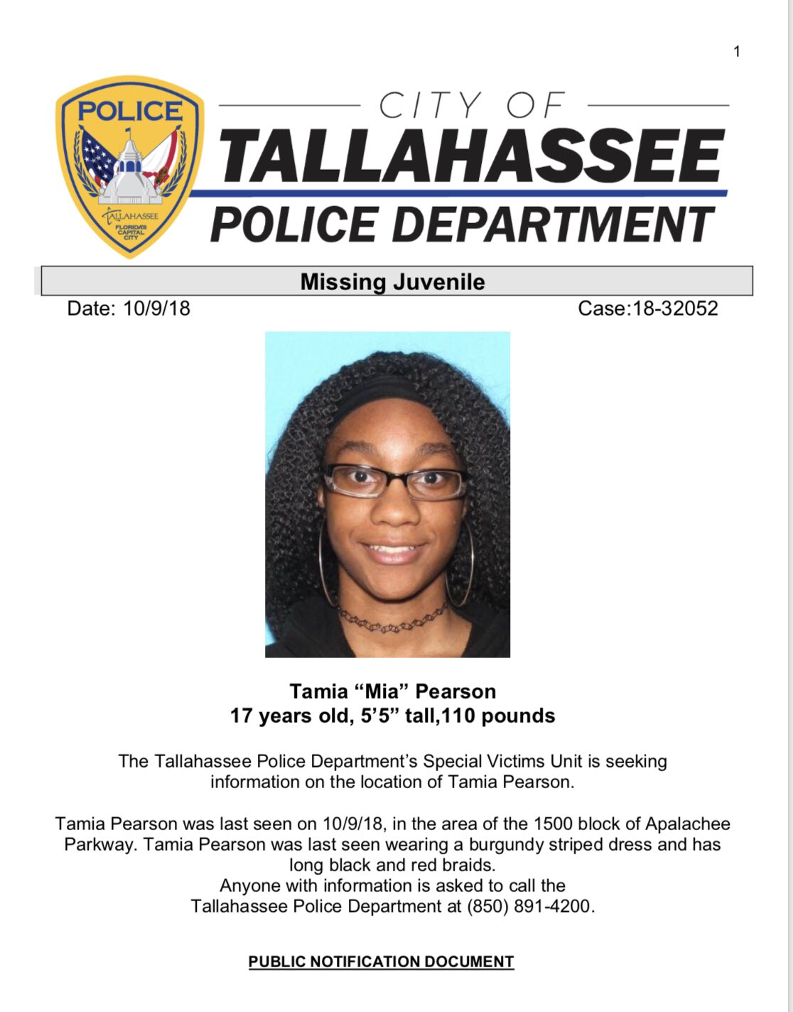 Tallahassee Police On Twitter Missingperson Please Share T