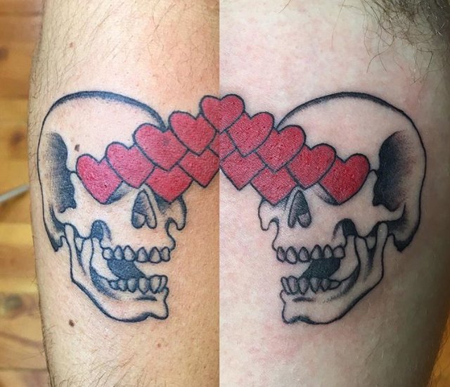 Skulls And Hearts Tattoos
