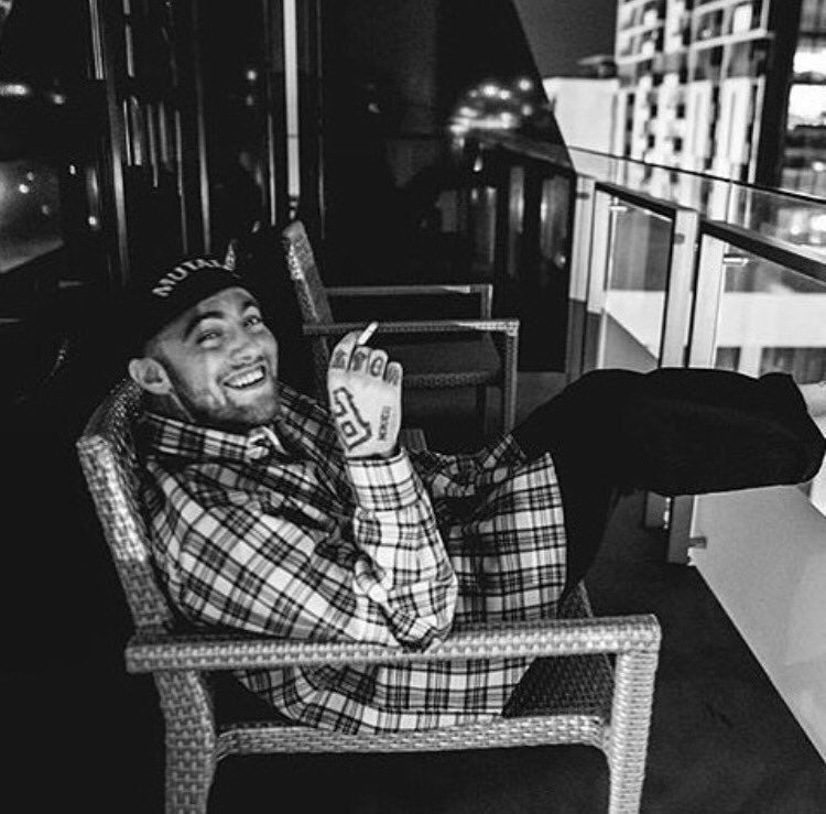 Mac Miller Black And White Smiling