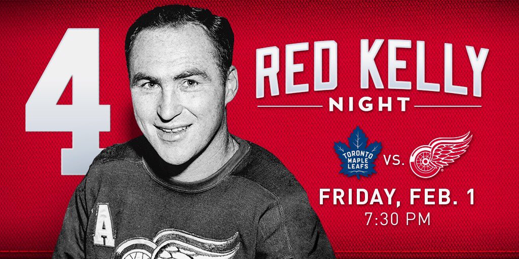 The Red Wings will retire #4 for Red Kelly : r/hockey