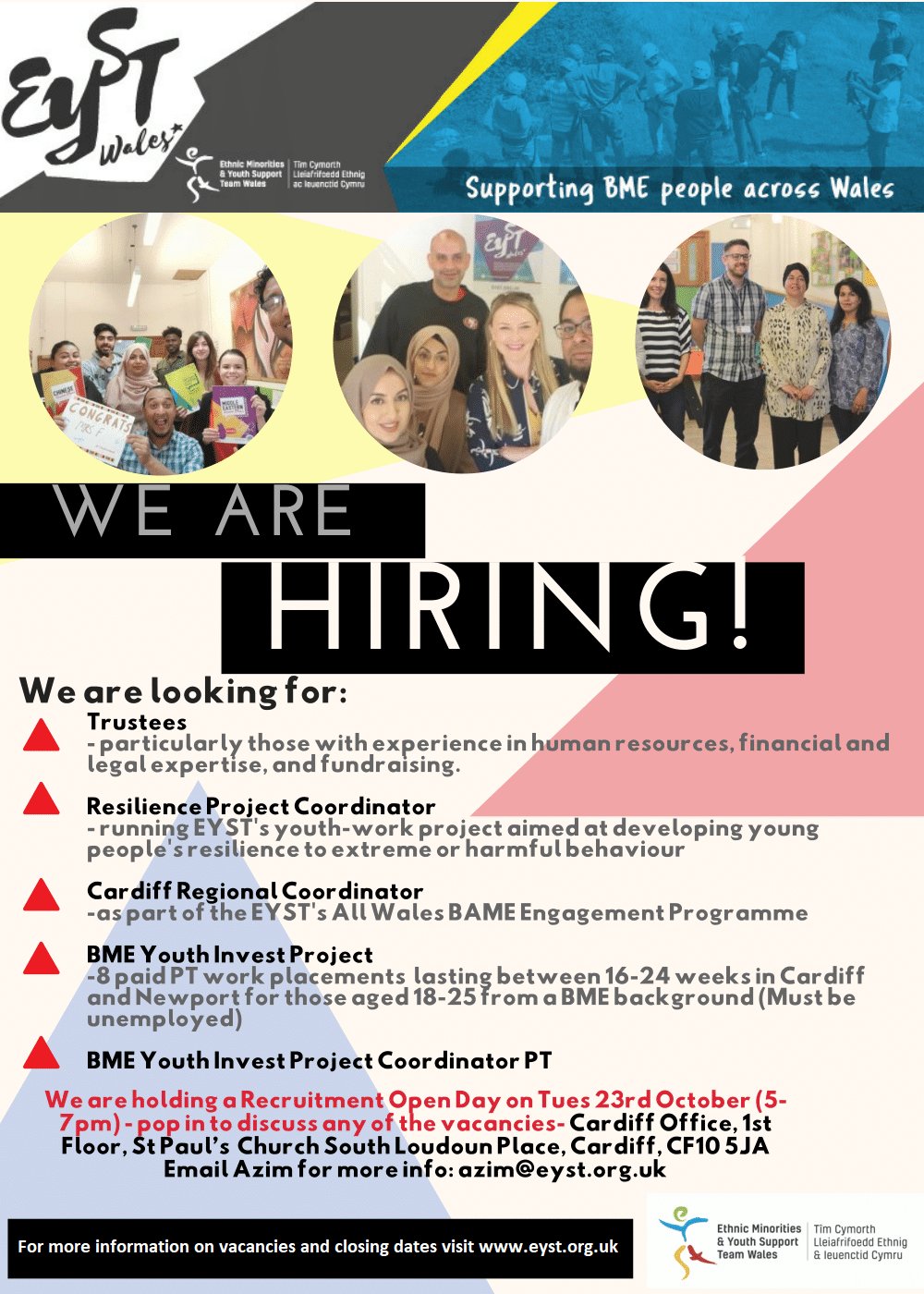 EYST on Twitter: "Interested in working with us? We have some new vacancies coming up and an ...