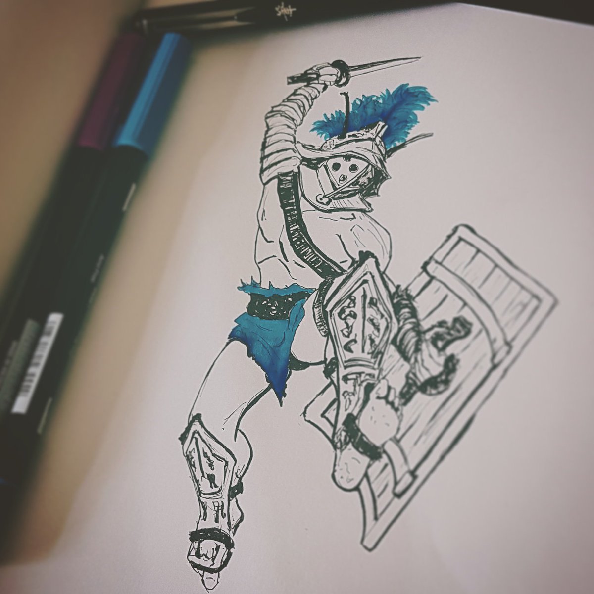 Murmillo Gladiator Drawing