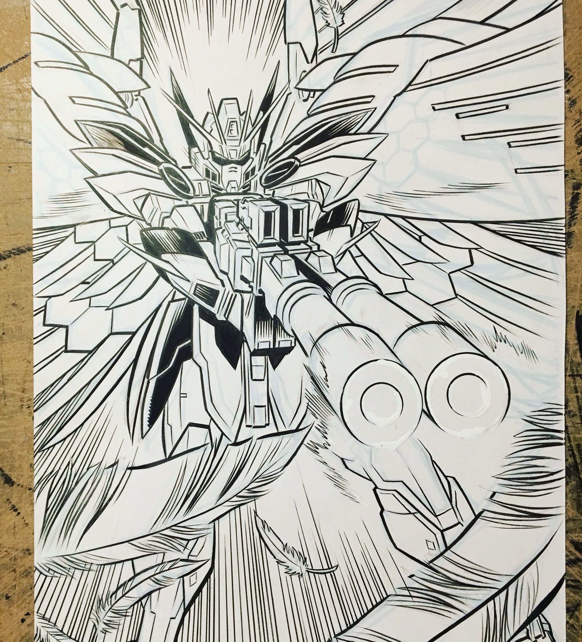 Gundam Wing Zero Custom Drawing