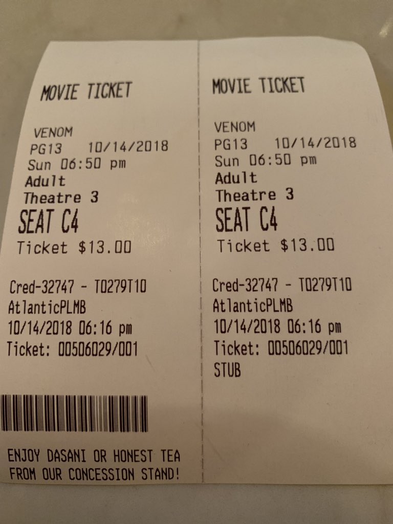 Movie Ticket Receipts