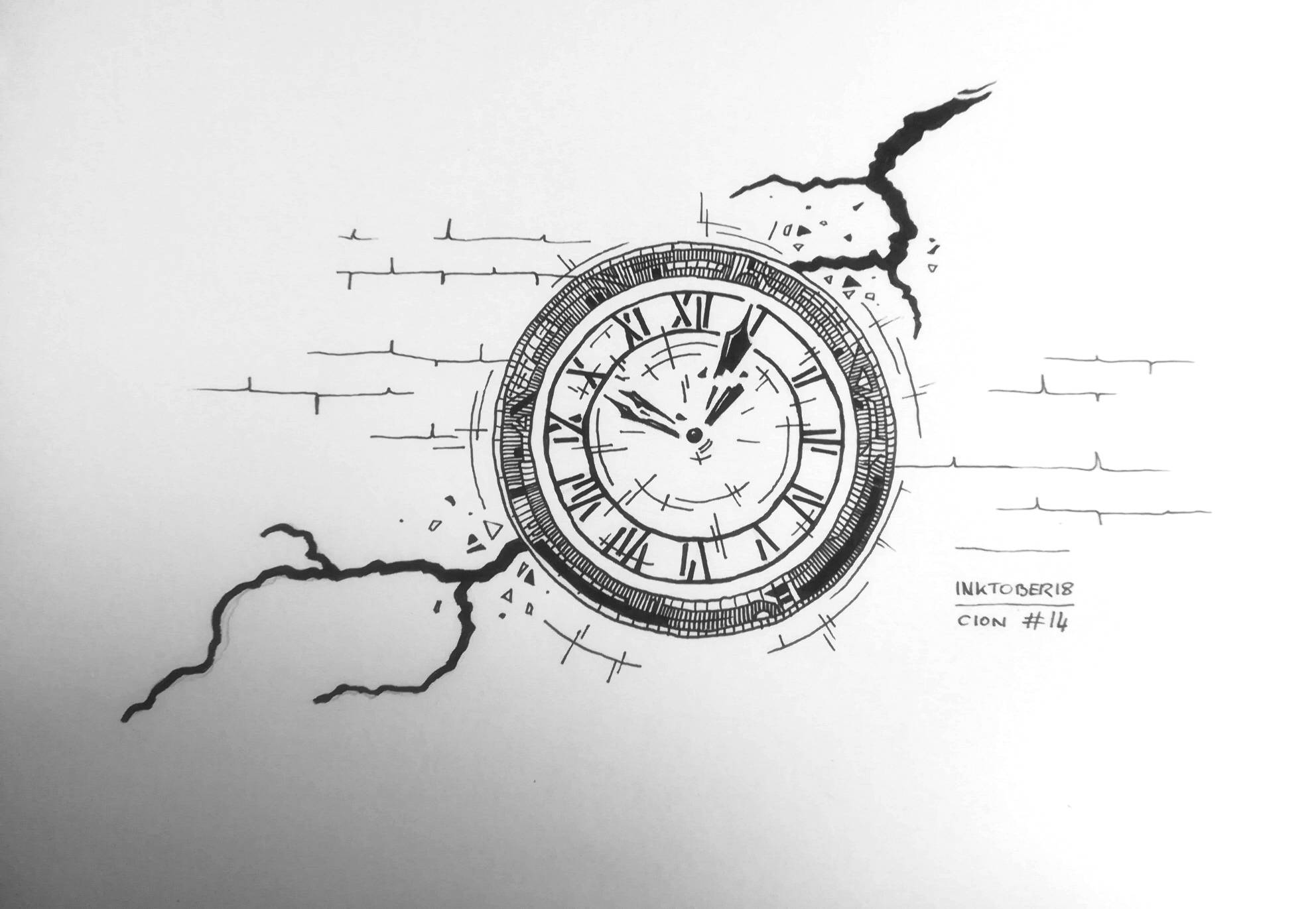 Broken Clock Drawing