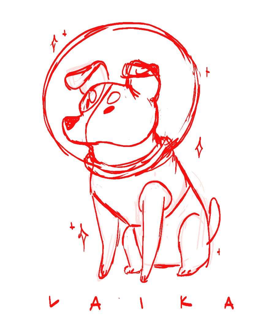 Astronaut Dog Drawing
