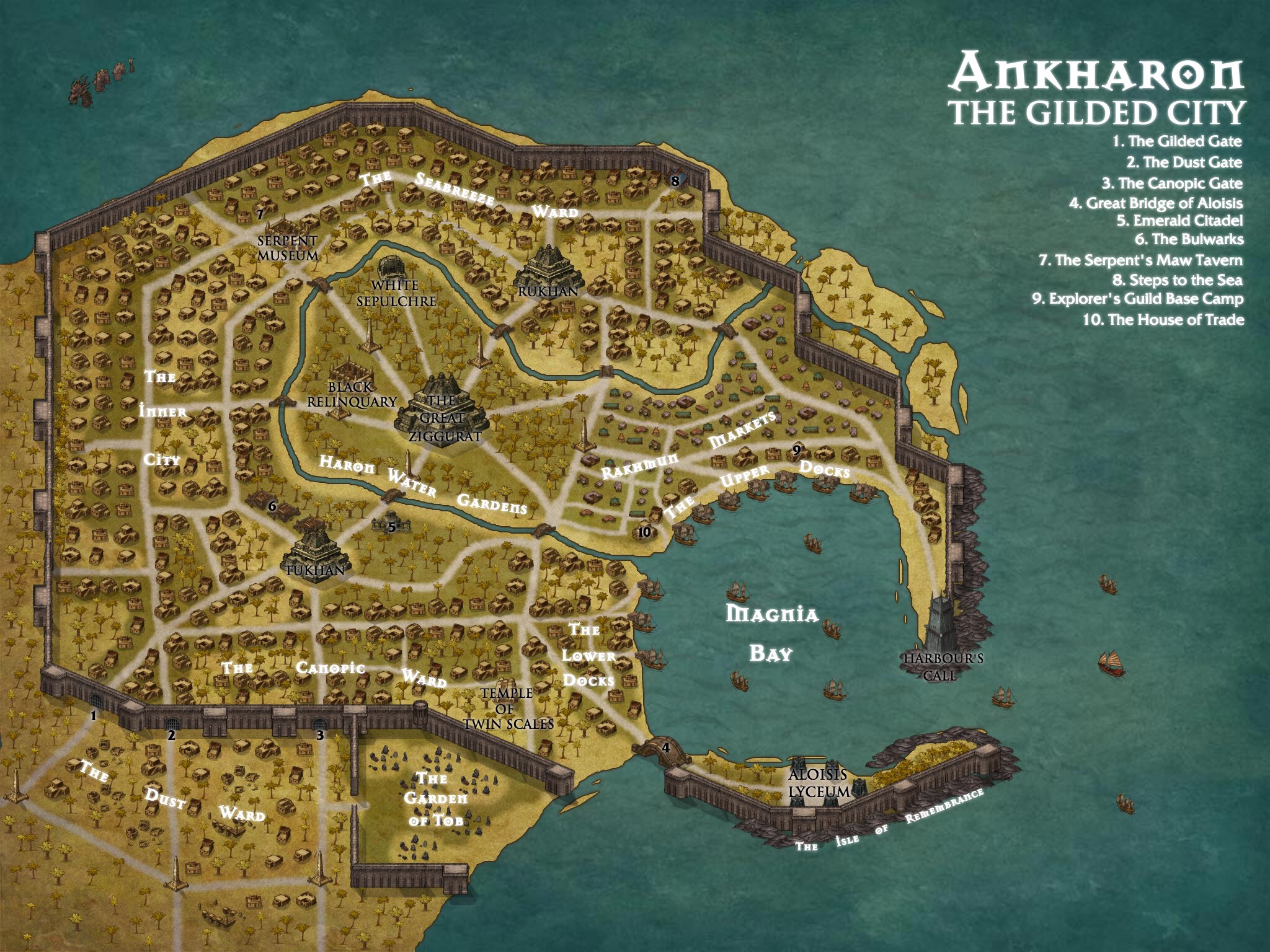 Fantasy Port City Map