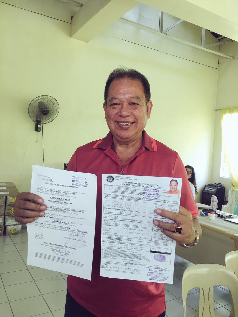 Brother of the late sen. raul roco, sulpicio “cho” filed his coc for ...