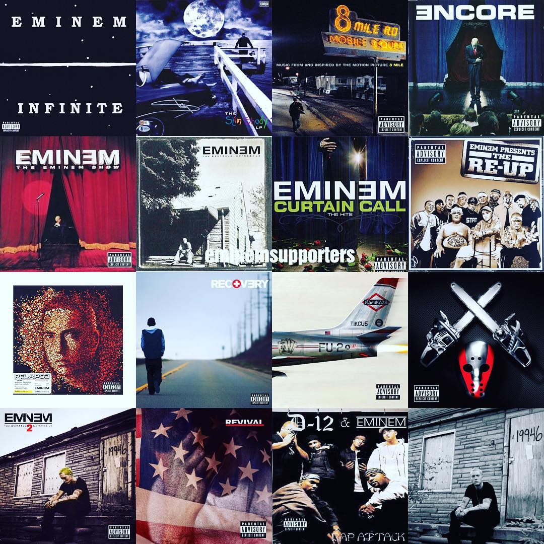 Eminem Album Covers Collage