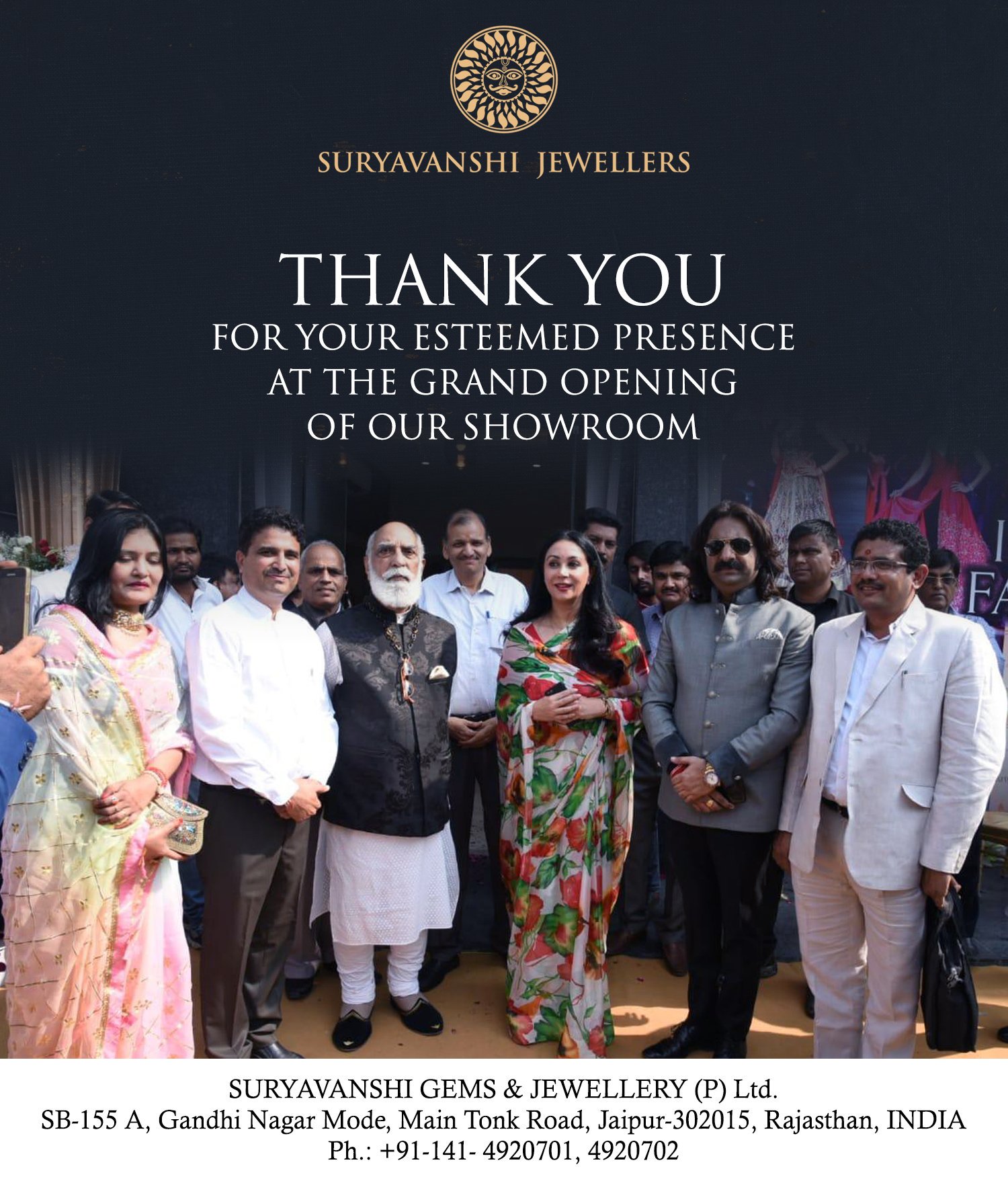 Suryavanshi Jewellers on X We are extremely thankful to Princess Dia Kumari of Jaipur and Maharaj of Udaipur Arving Singh for their esteemed presence at the grand launch of our showroom. grandopening