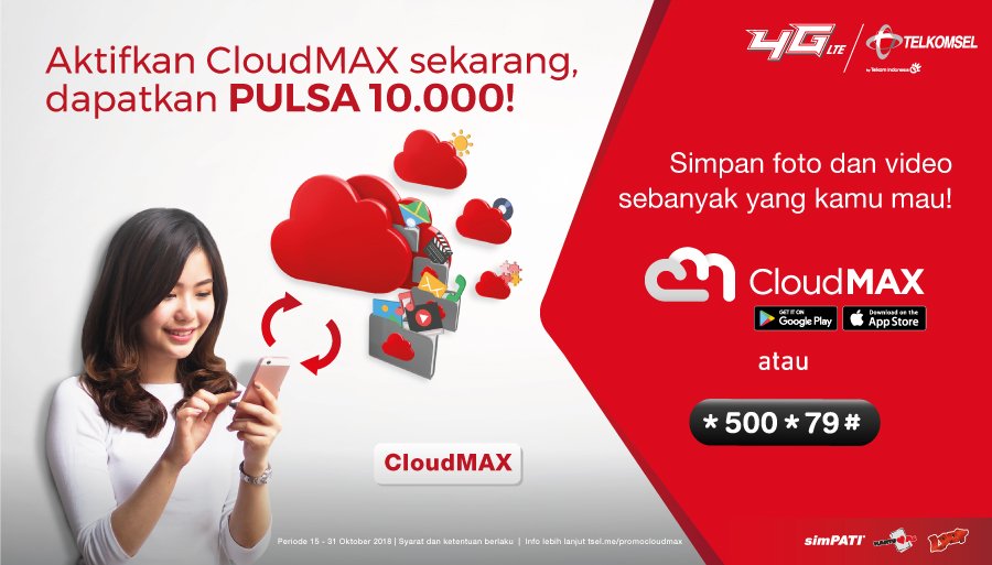 Telkomsel on Twitter: "Ayo, simpan foto, video, dan dokumen berharga lainnya di CloudMAX! Unduh ...