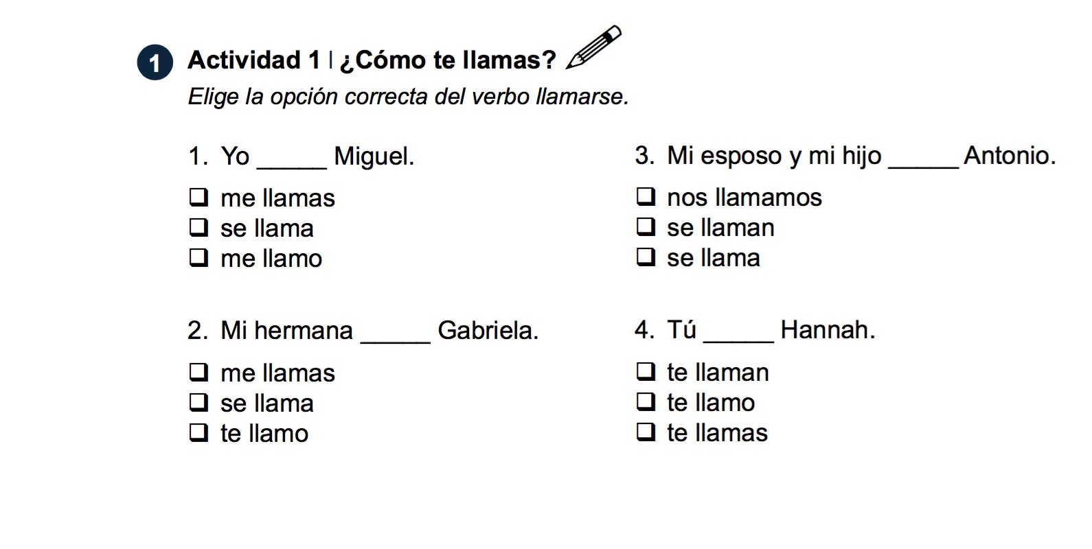 Como Te Llamas Worksheet
