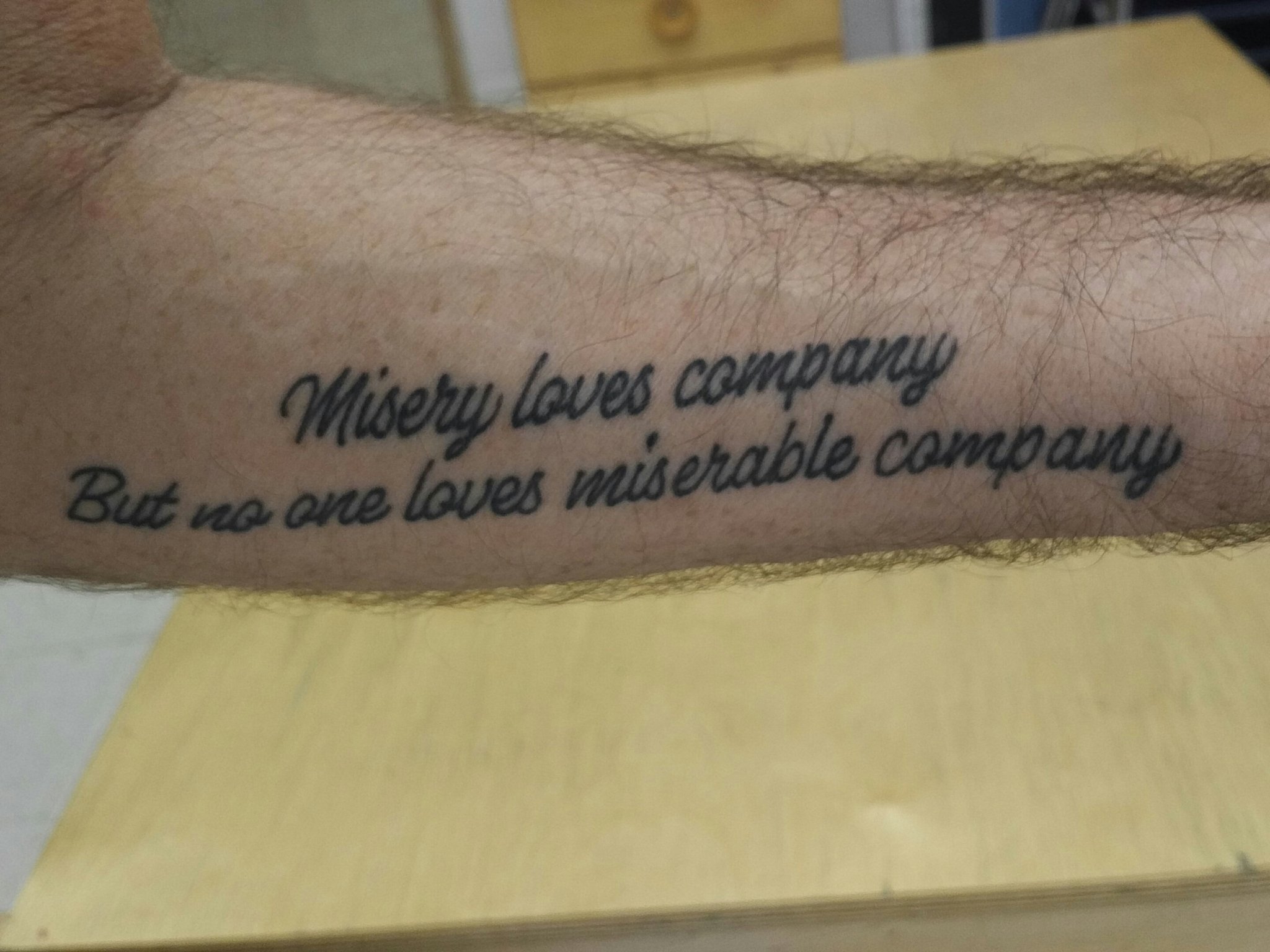Misery loves company tattoo - Bronctattooaus.com