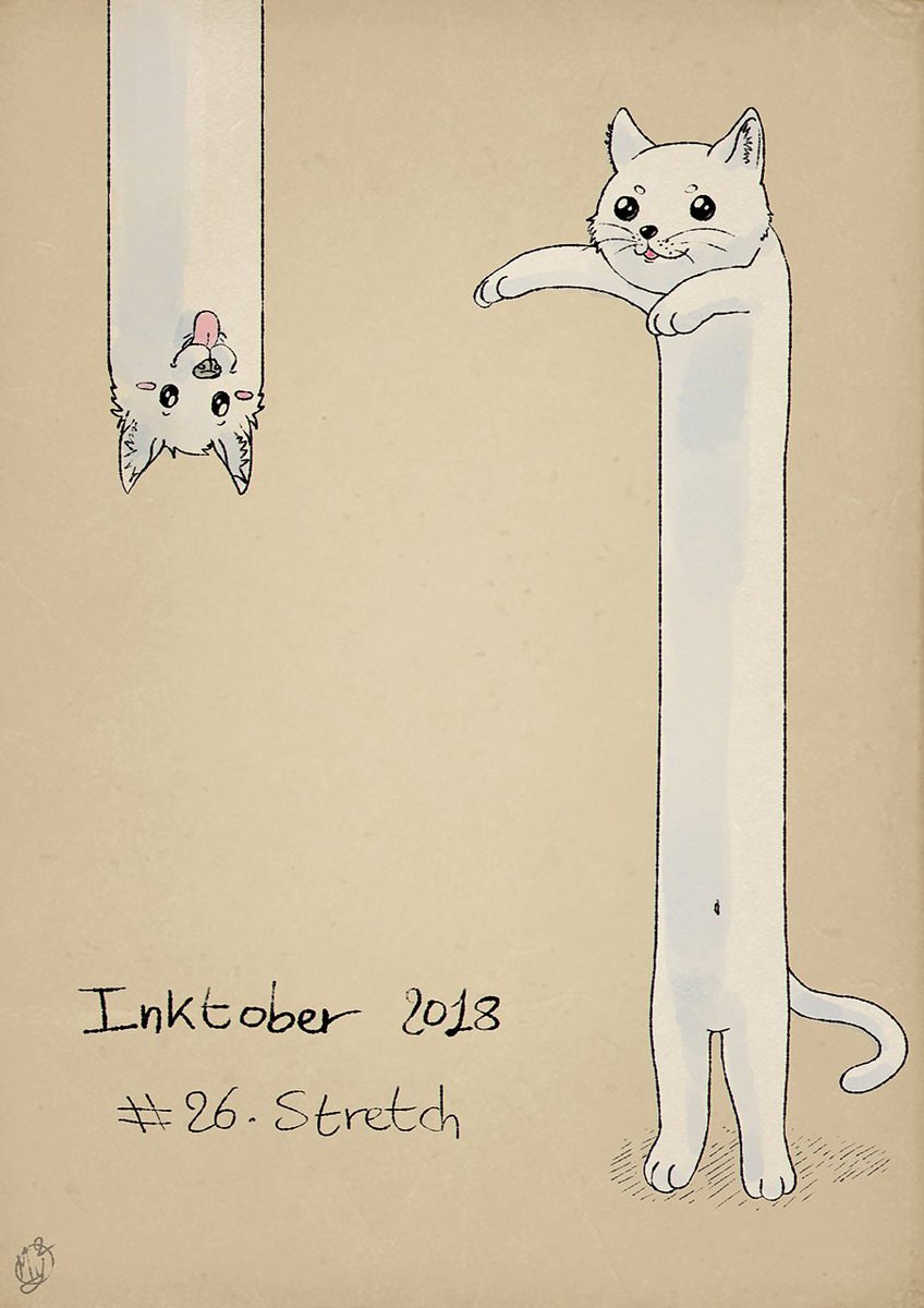 Stretching Cat Drawing