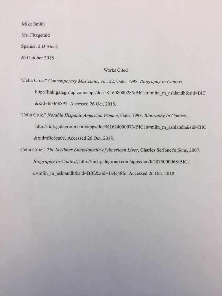 Spanish Works Cited Page Spring 2020 LACUSL & LACS Course Offerings