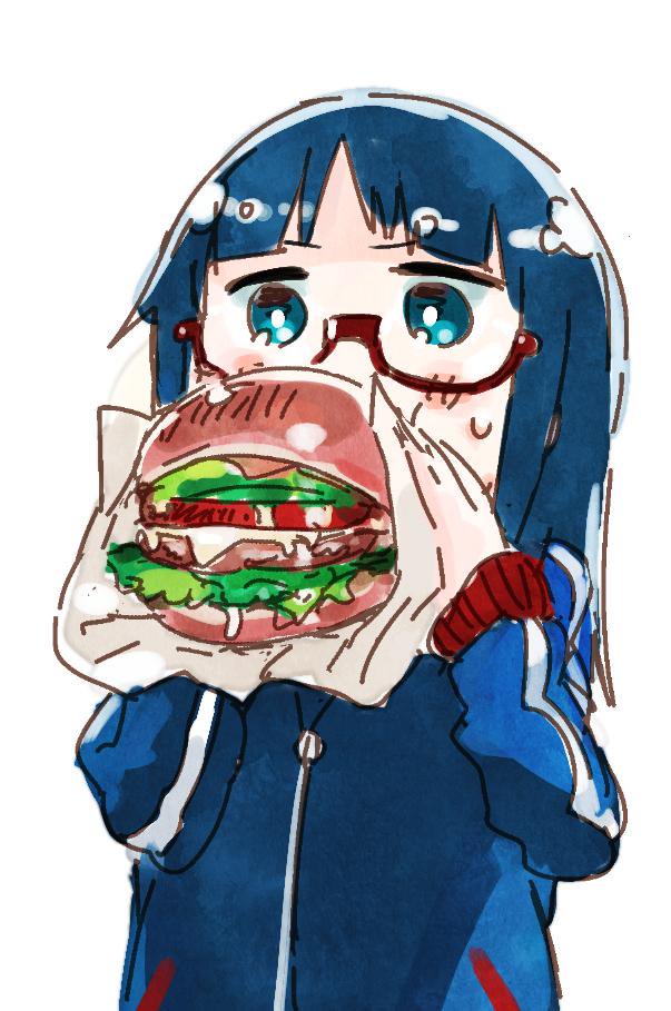 Female Eating Big Burger