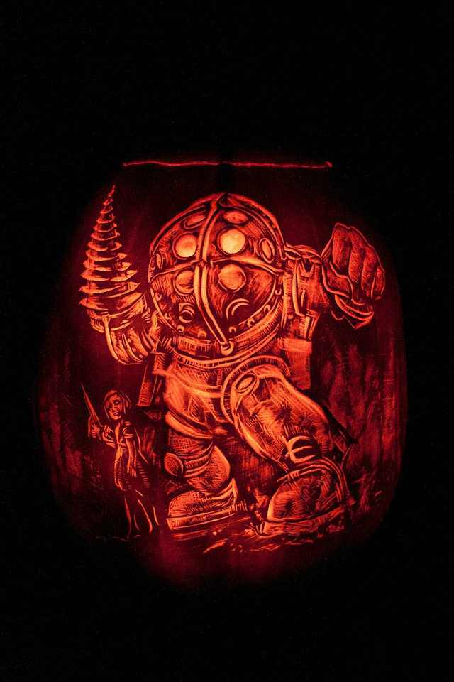Bioshock Pumpkin Stencil