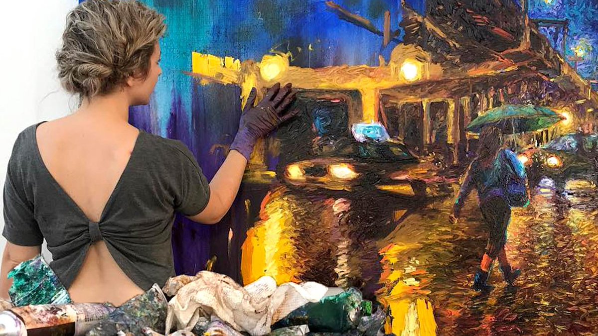 60 Second Docs on Twitter: "She paints only with her fingers, @Fingerpaintings"