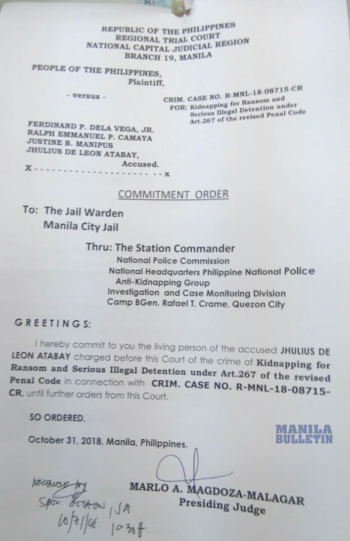 JUST IN: Judge Marlo Magdoza-Malagar of Manila RTC br. 19 orders the ...