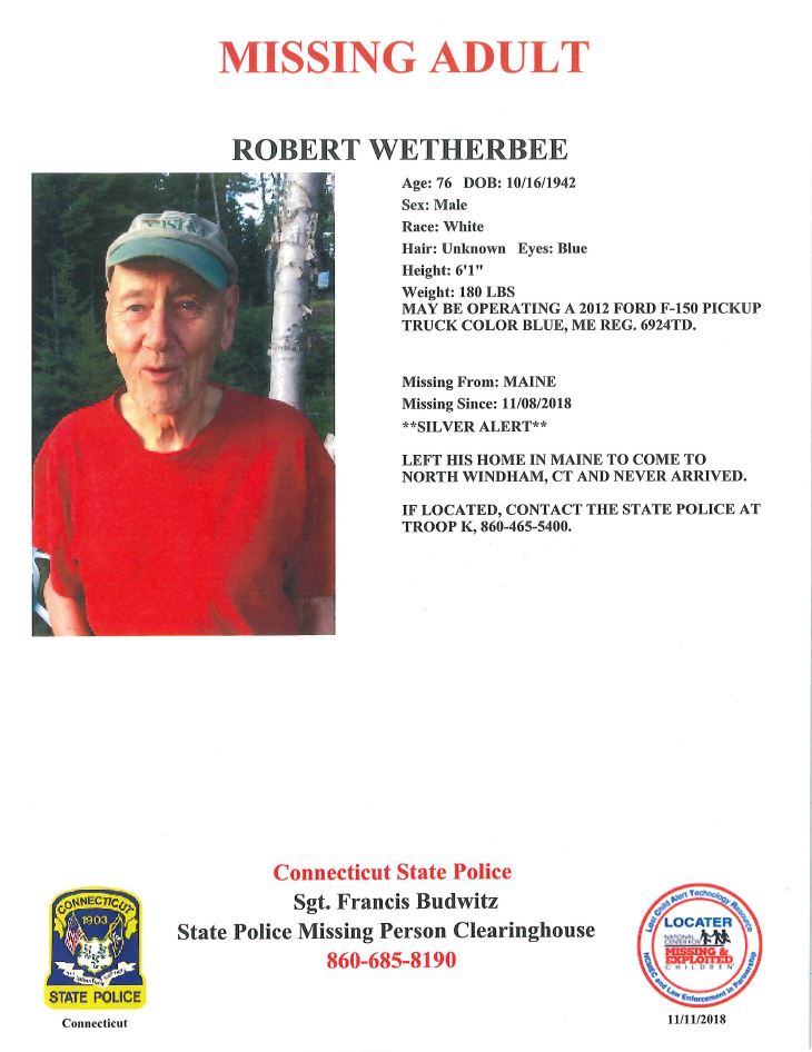 Found Safe - ME - Robert Wetherbee, 76, Franklin County, 8 Nov 2018 ...