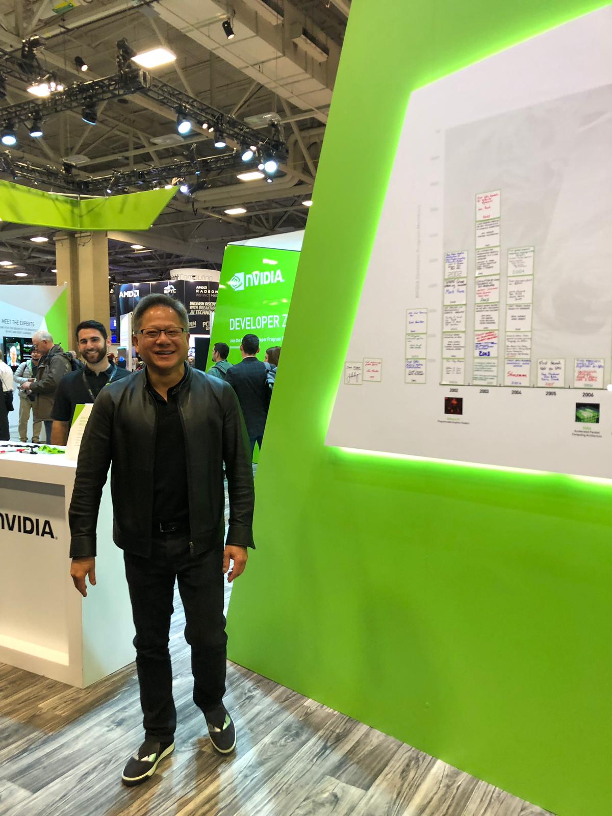 NVIDIA HPC Developer on Twitter: "Jensen cements his place on the wall - stop by the NVIDIA ...