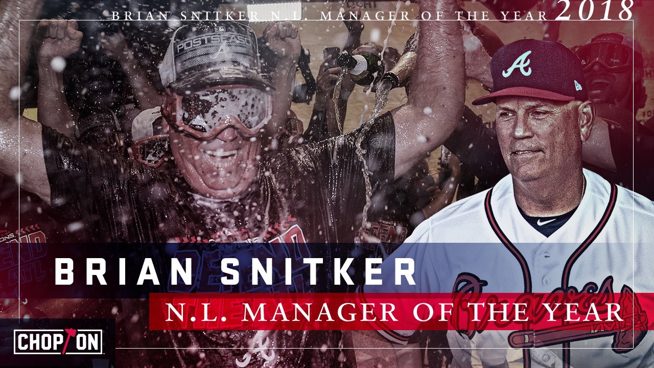 Atlanta Braves on Twitter: "YOUR 2018 National League Manager of the Year: Brian Snitker! #ChopOn…