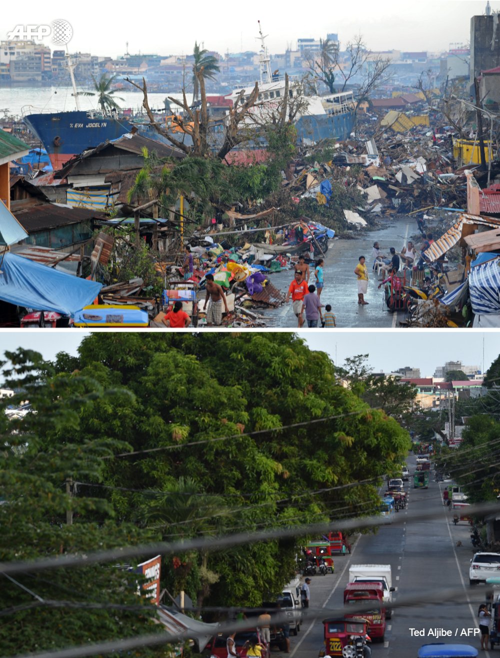 Typhoon Haiyan Before And After