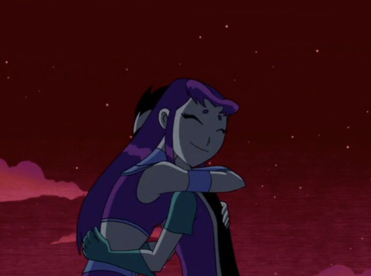 Teen Titans Raven And Robin Hug