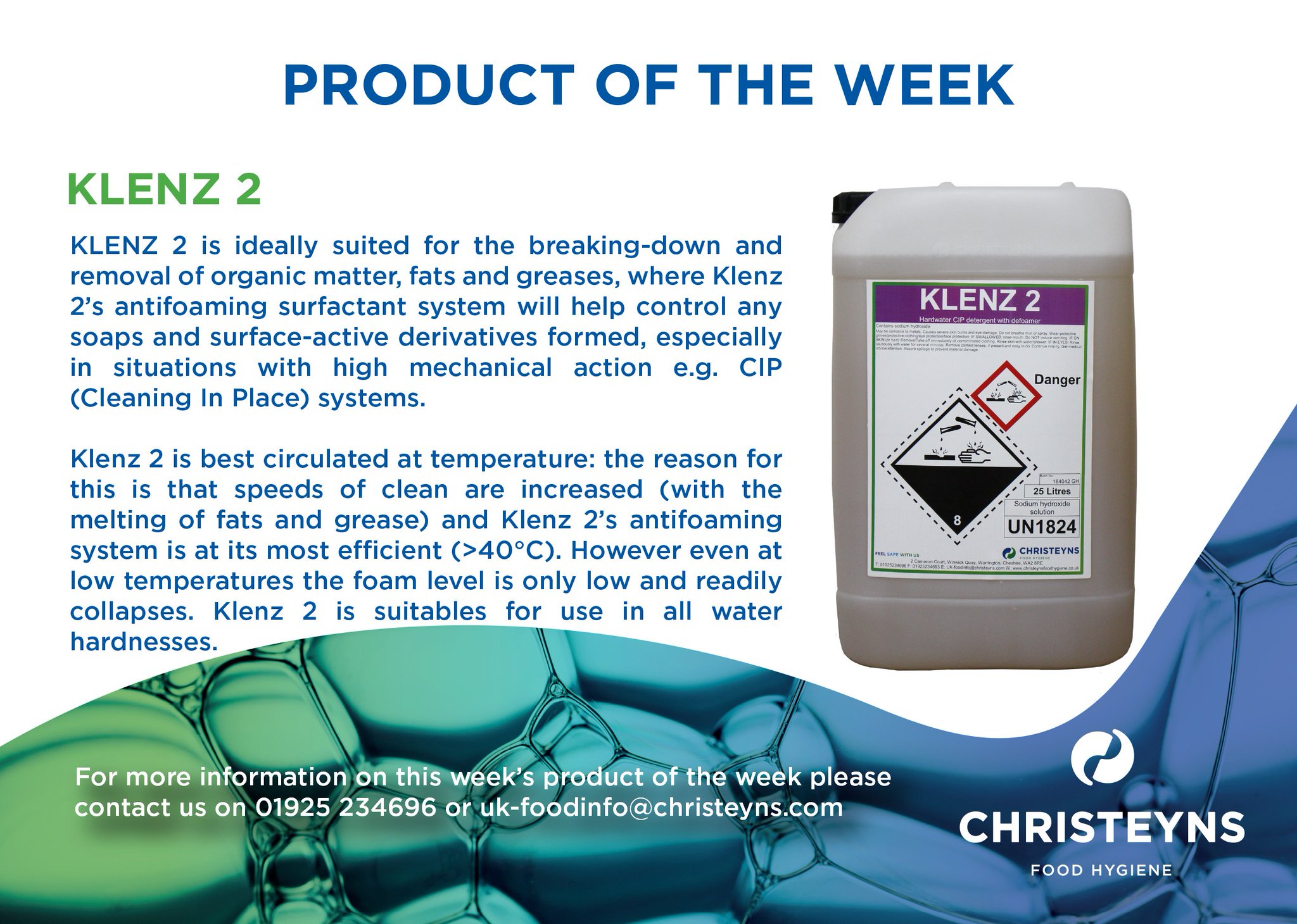 Christeyns Food Hygiene UK & ROI on Twitter: "Check out our product of the week Klenz 2! A de ...