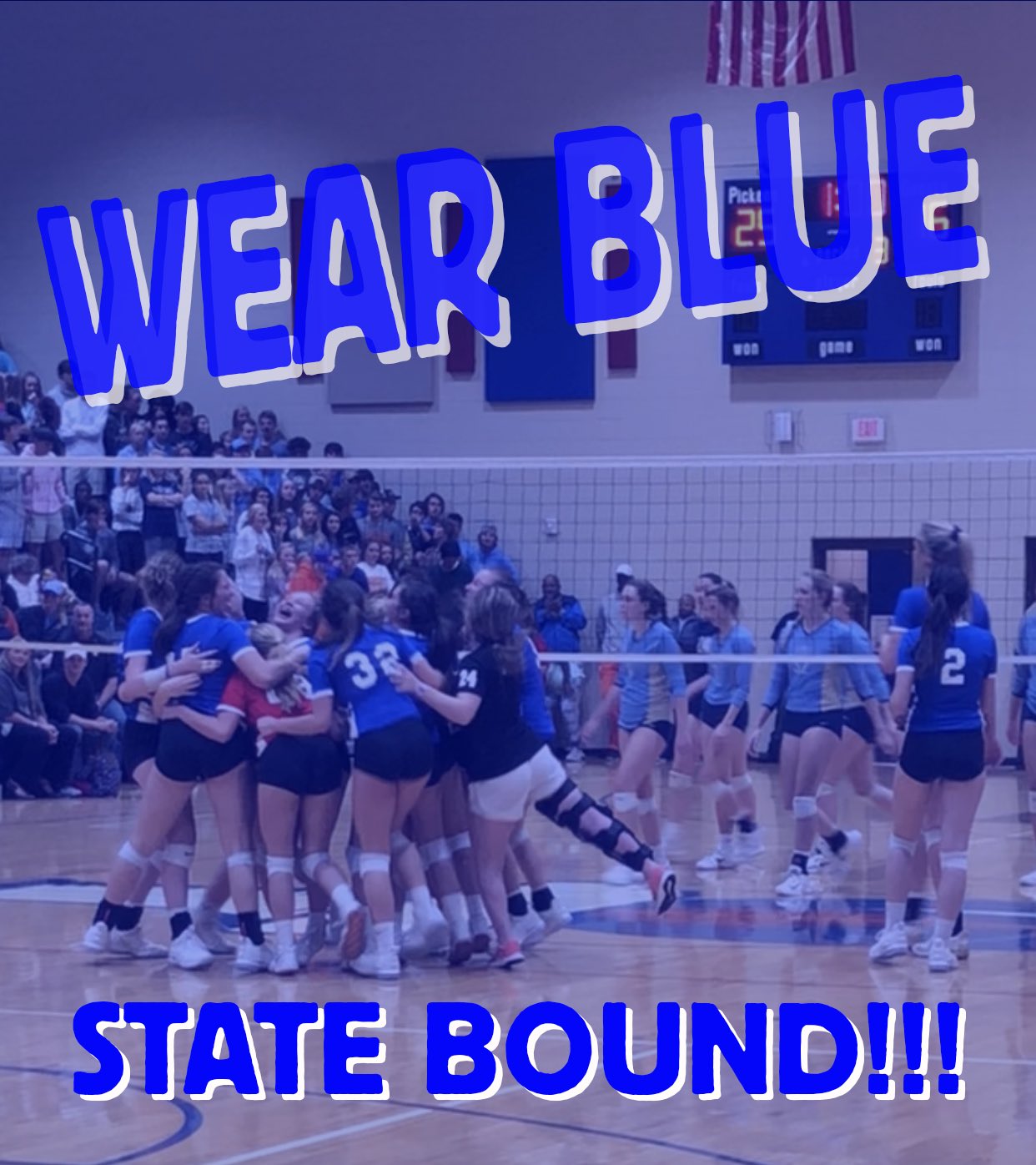 Blue Flaming Volleyball