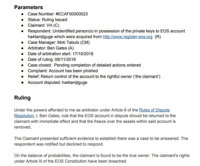 EOS centralisation in action: arbitrator rules to reverse transactions ...