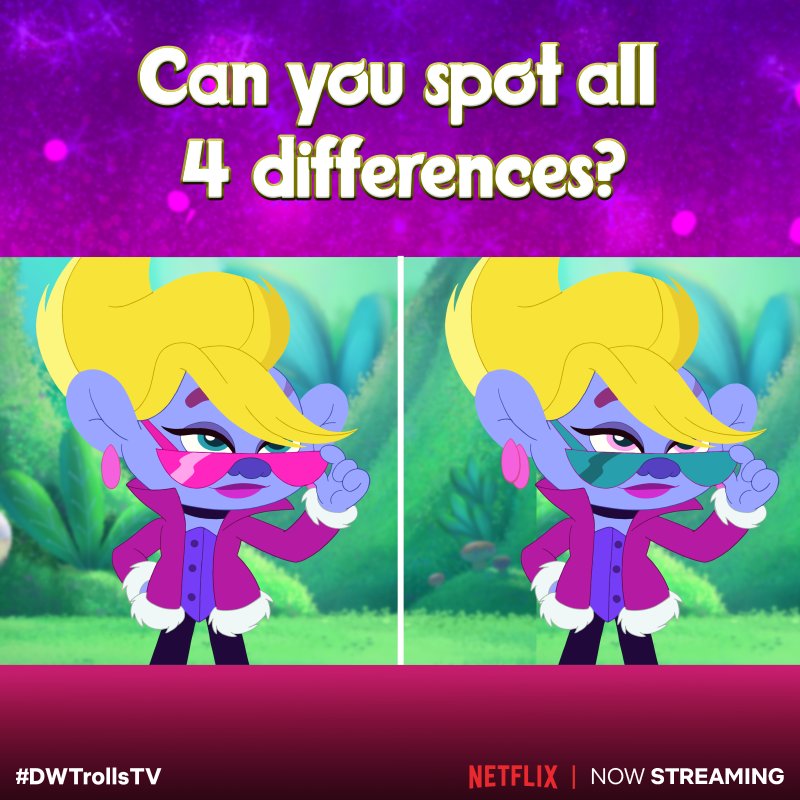 DreamWorks Trolls on Twitter: "Were you able to spot all 4 differences ...