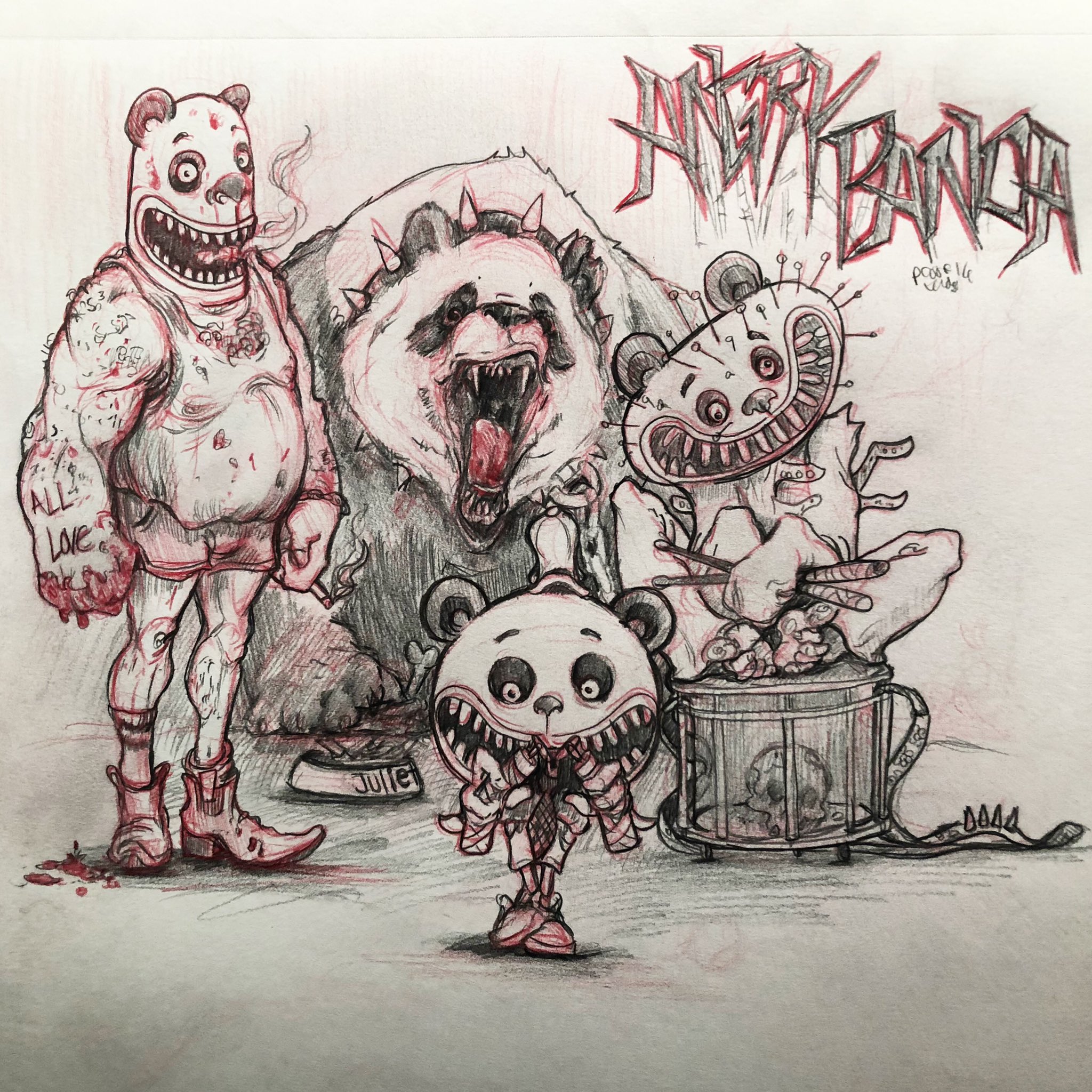 Zombie Panda Drawing
