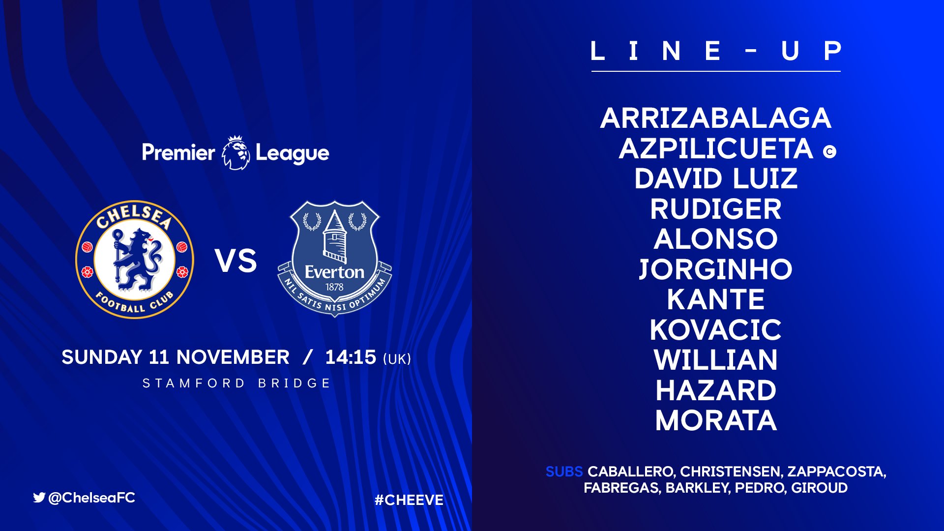 Live : Chelsea vs Everton