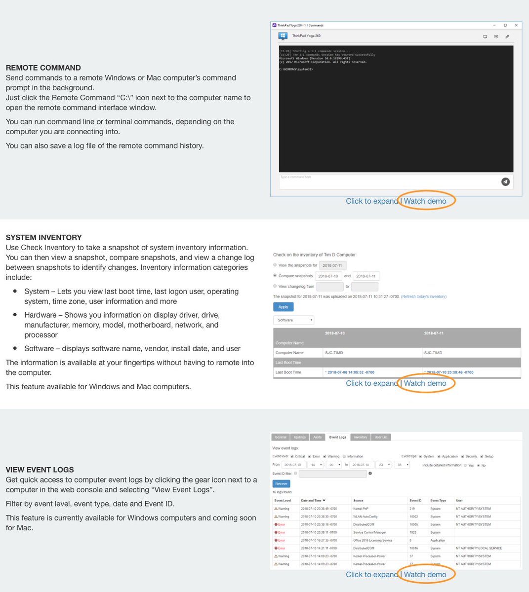 Splashtop on Twitter: "Remote command, system inventory, and event log feature demos are now up ...