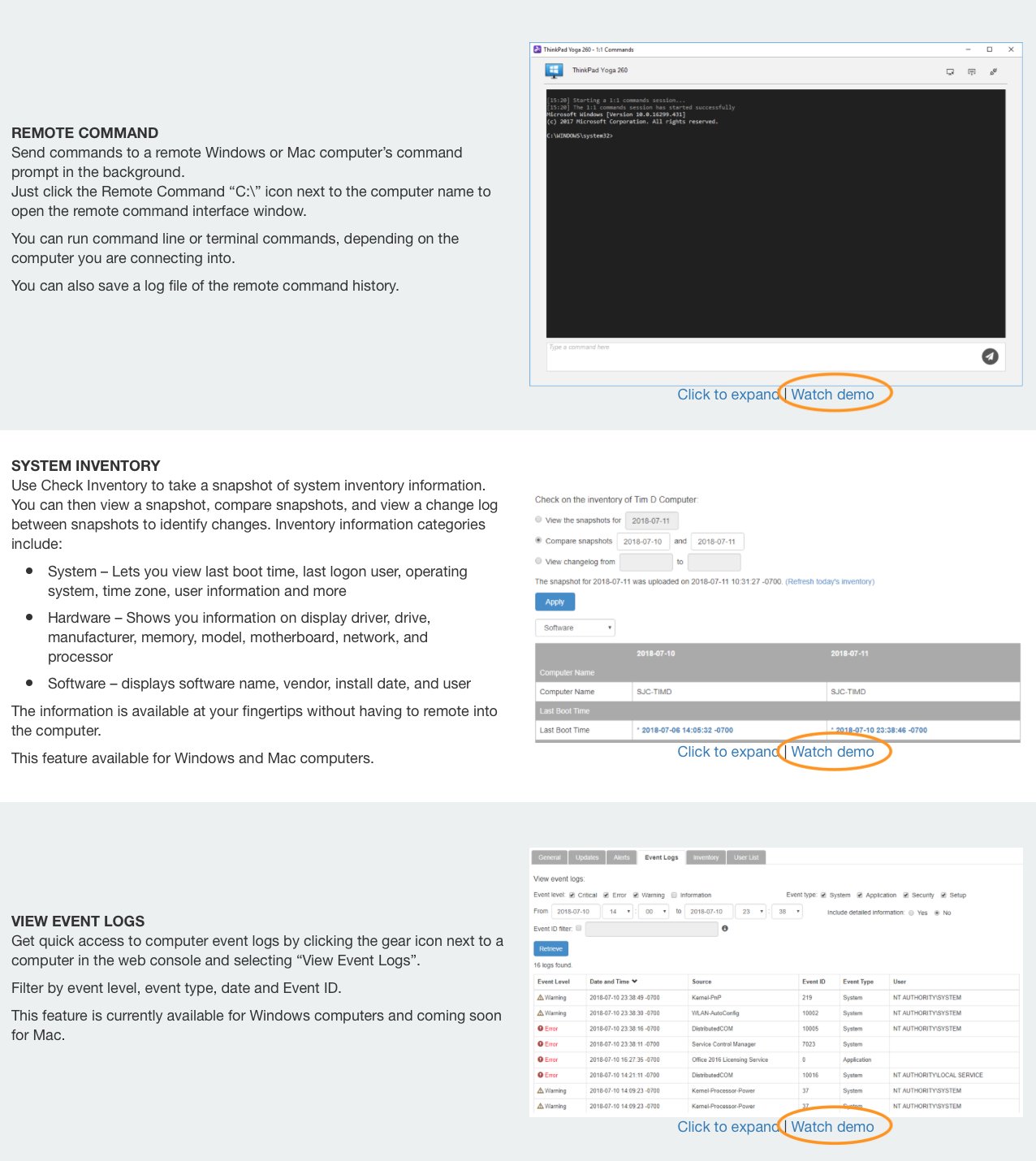 Splashtop on Twitter: "Remote command, system inventory, and event log ...