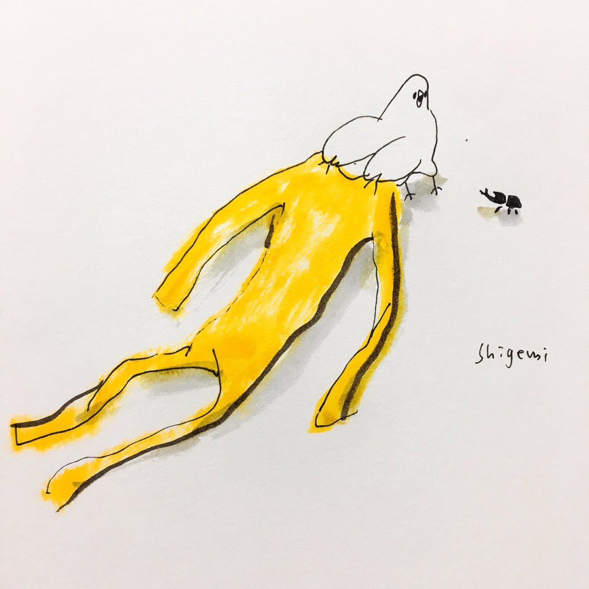 「これは「ドラゴン」が着ていた鎧なんだ、 君のように強いカブトムシにこそふさわしい」|shigemiのイラスト